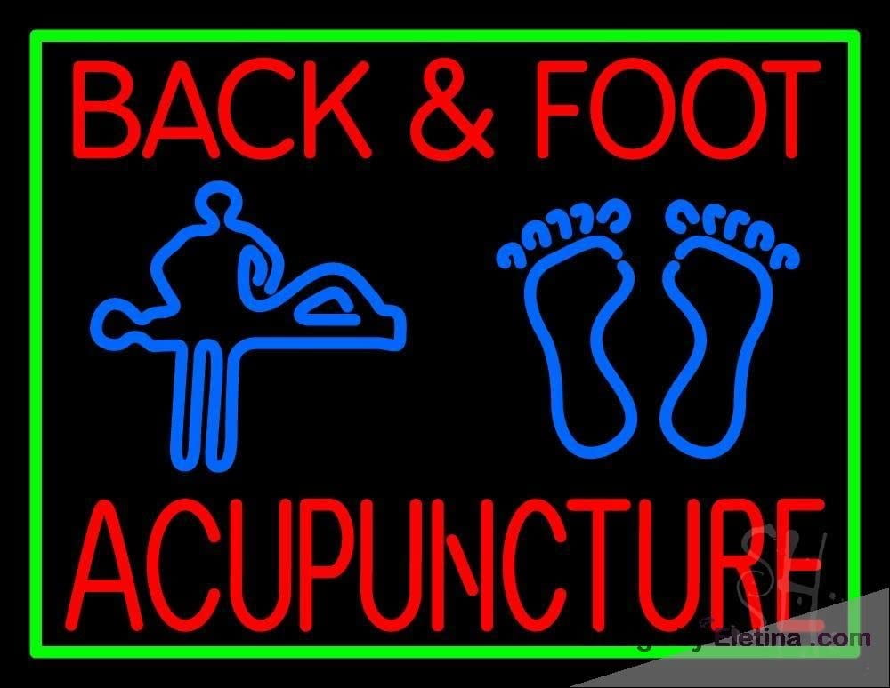 Neon Signs for Wall Decor Back And Foot Logo Acupuncture Sign Neon Led ...