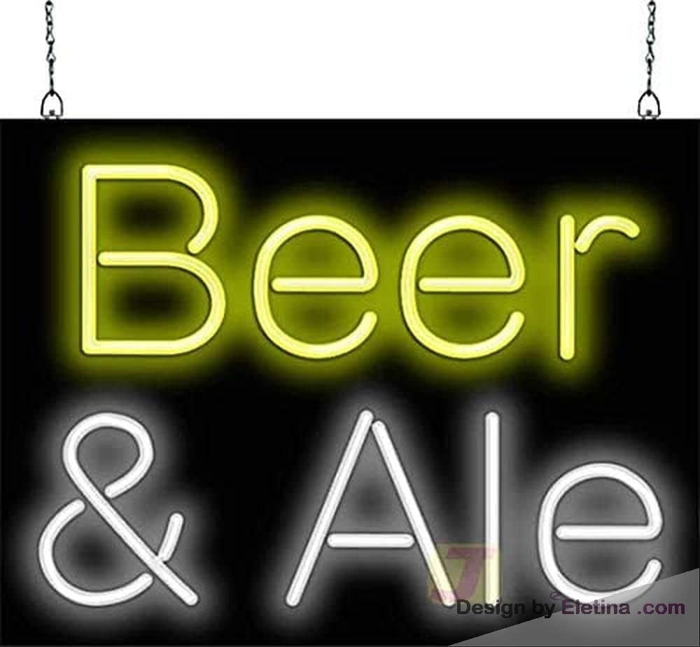Neon Signs for Wall Decor Beer & Ale Sign Neon Led Tubing16x20inch ...