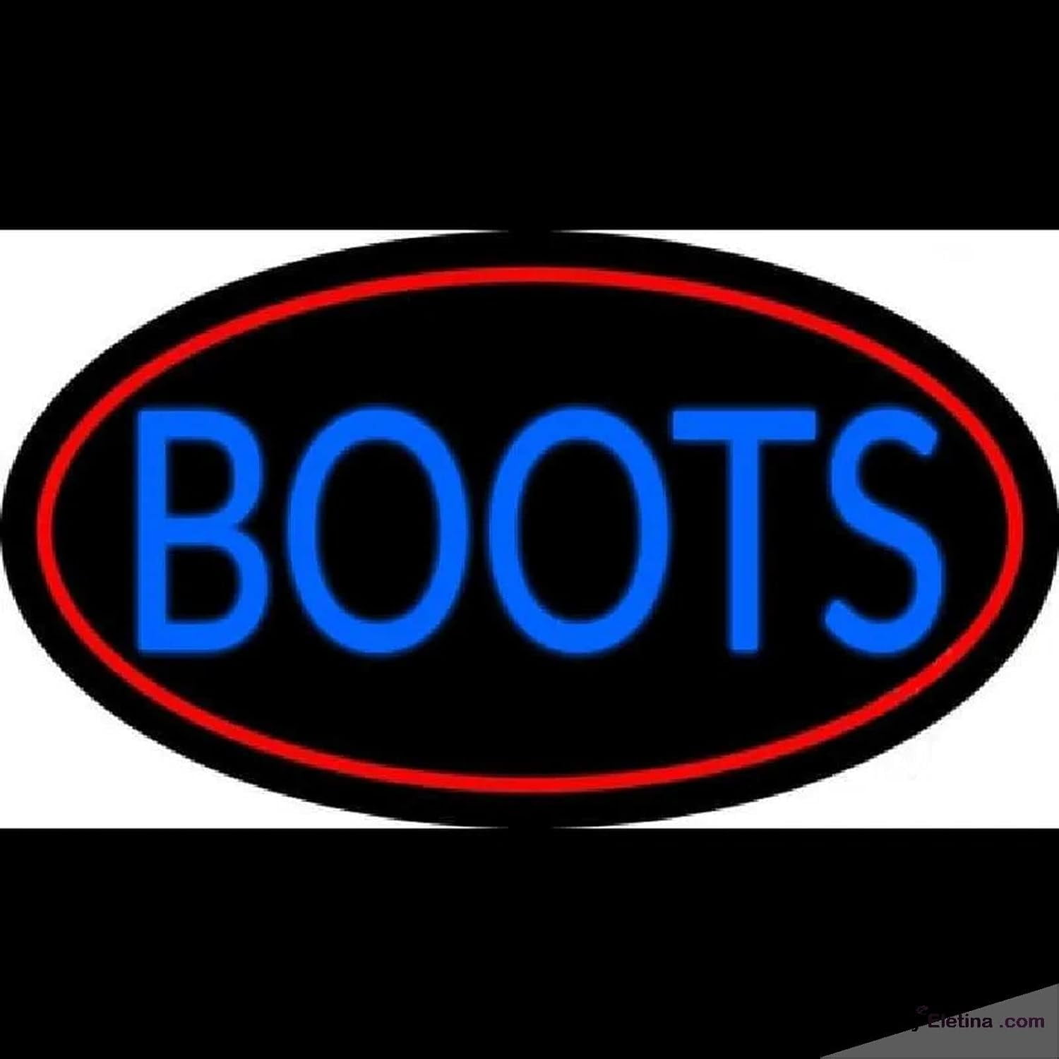 Neon Signs for Wall Decor Blue Boots With Red Border Handmade Art Sign ...