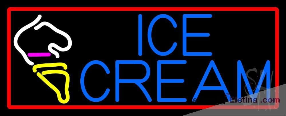 Neon Signs for Wall Decor Blue Ice Cream With Red Boder Cone Sign Neon ...
