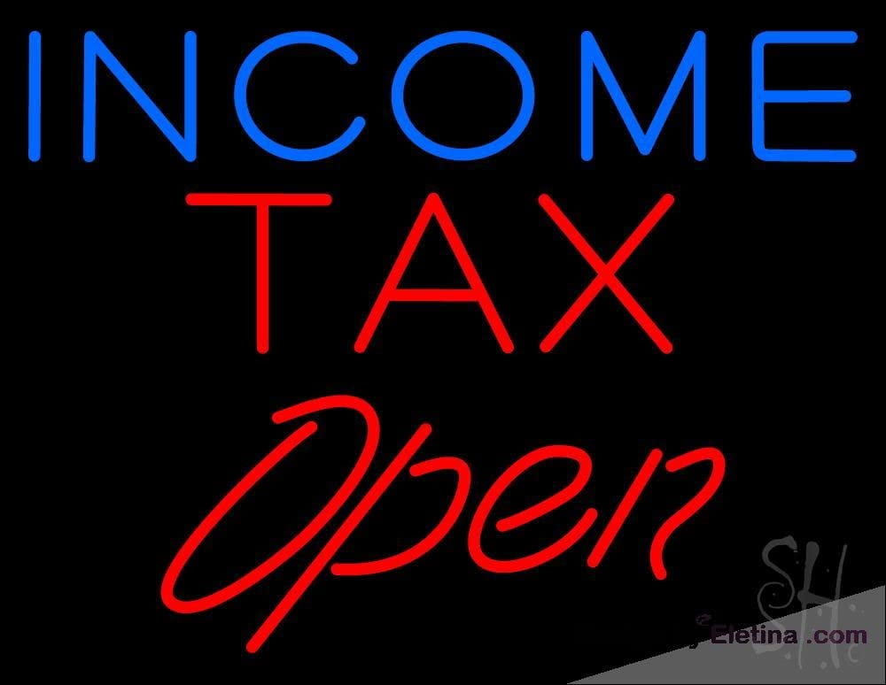 Neon Signs for Wall Decor Blue Income Tax Open Sign Neon Led ...