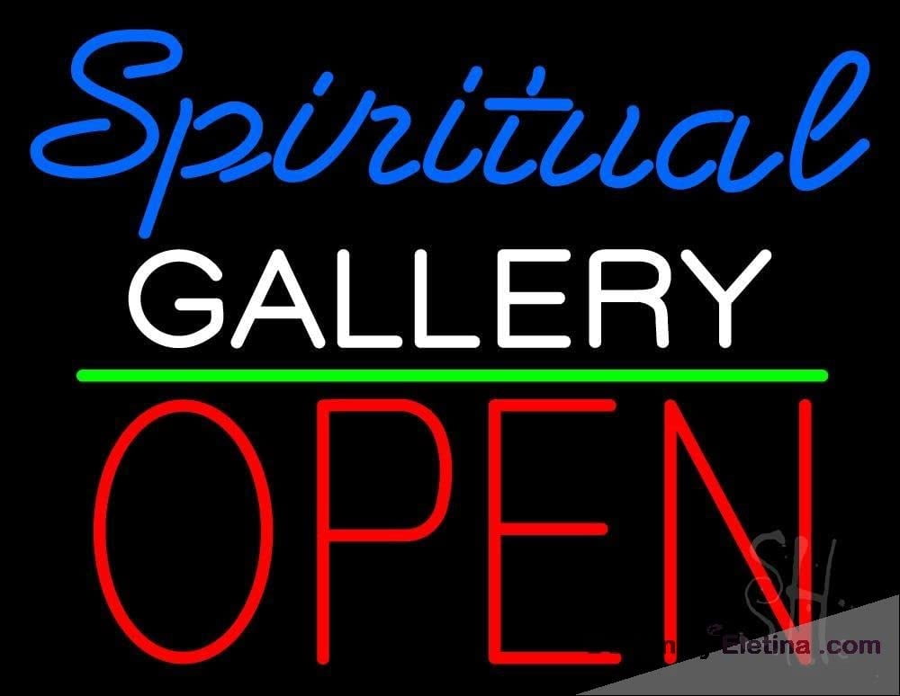 Neon Signs for Wall Decor Blue Spritual White Gallery With Open Sign ...