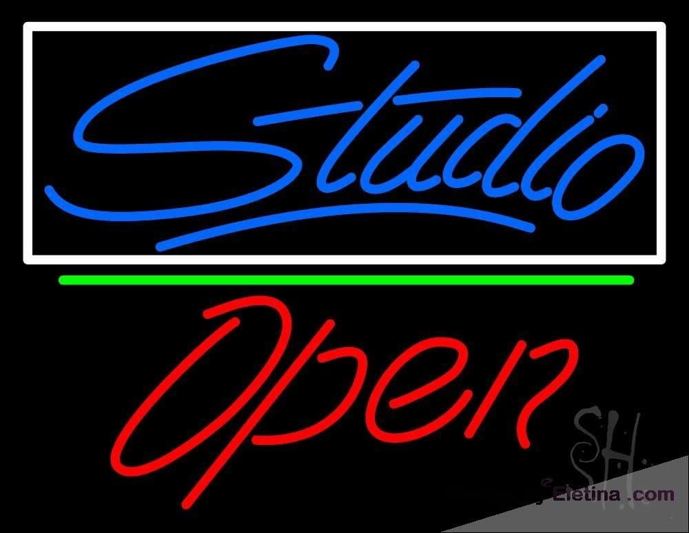 Neon Signs for Wall Decor Blue Studio With Open Sign Neon Led Tubing ...
