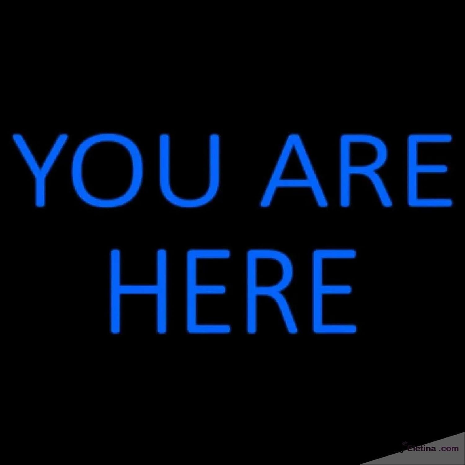 Neon Signs for Wall Decor Blue You Are Here Check In Handmade Art Sign ...