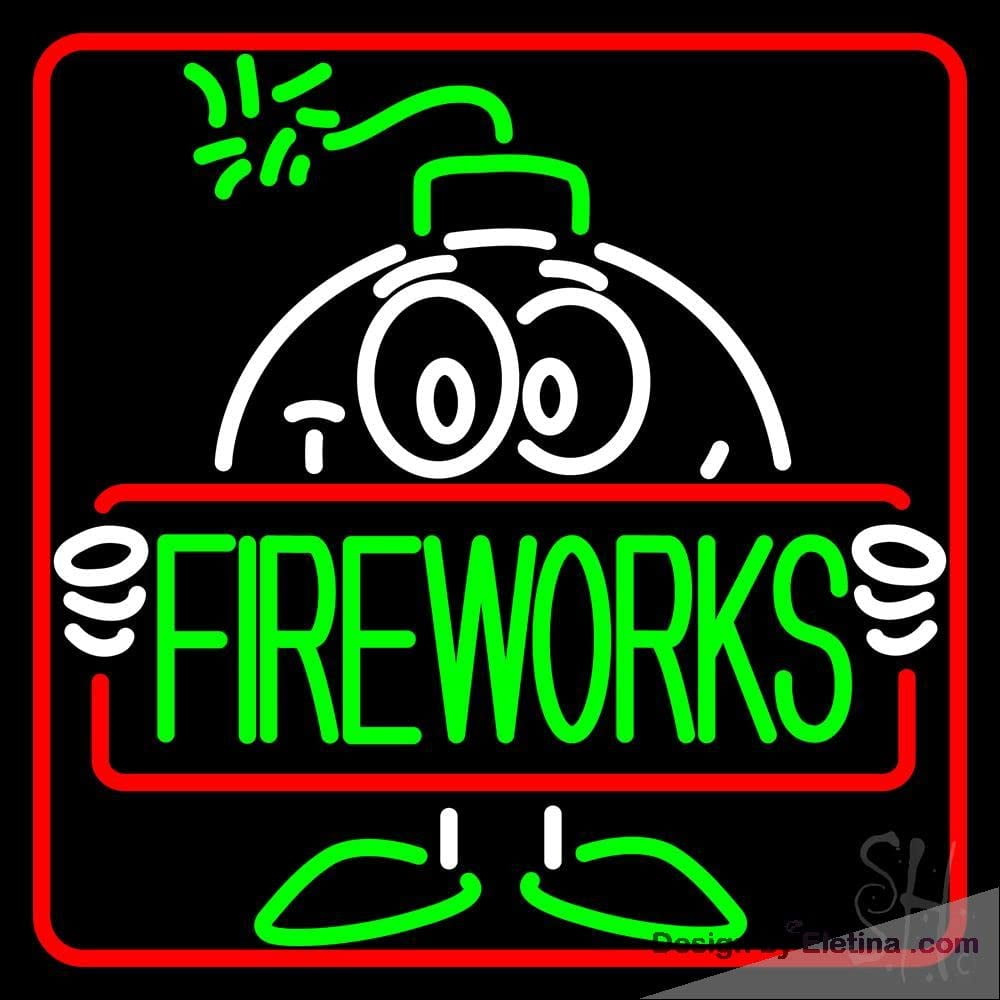 Neon Signs for Wall Decor Bomb Fire Work Sign Neon Led Tubing16x20inch ...