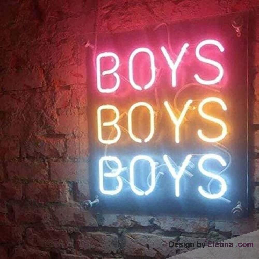 Neon Signs for Wall Decor Boys Boys Boys Sign Acrylic Handmade Man Cave ...