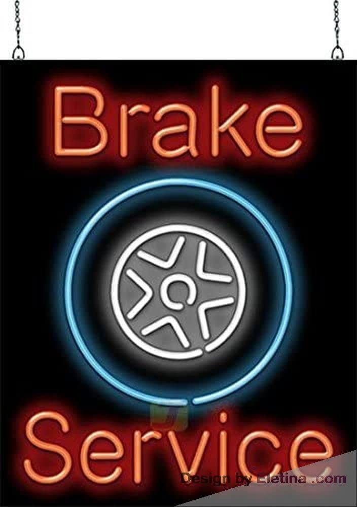 Neon Signs for Wall Decor Brake Service Sign Neon Led Tubing 15x17inch ...