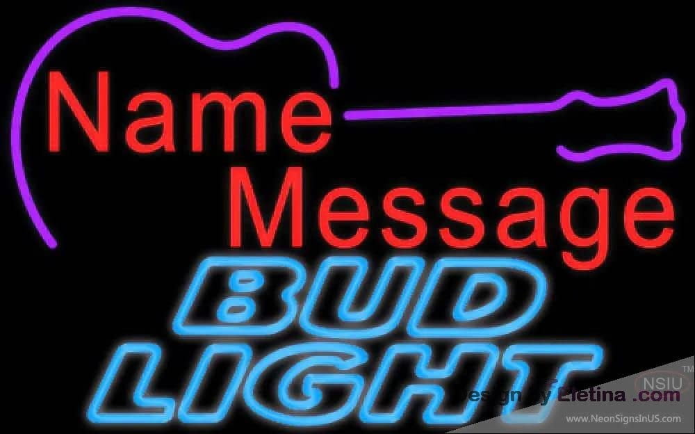 Neon Signs for Wall Decor Bud Light Acoustic Guitar Handmade Art Sign ...