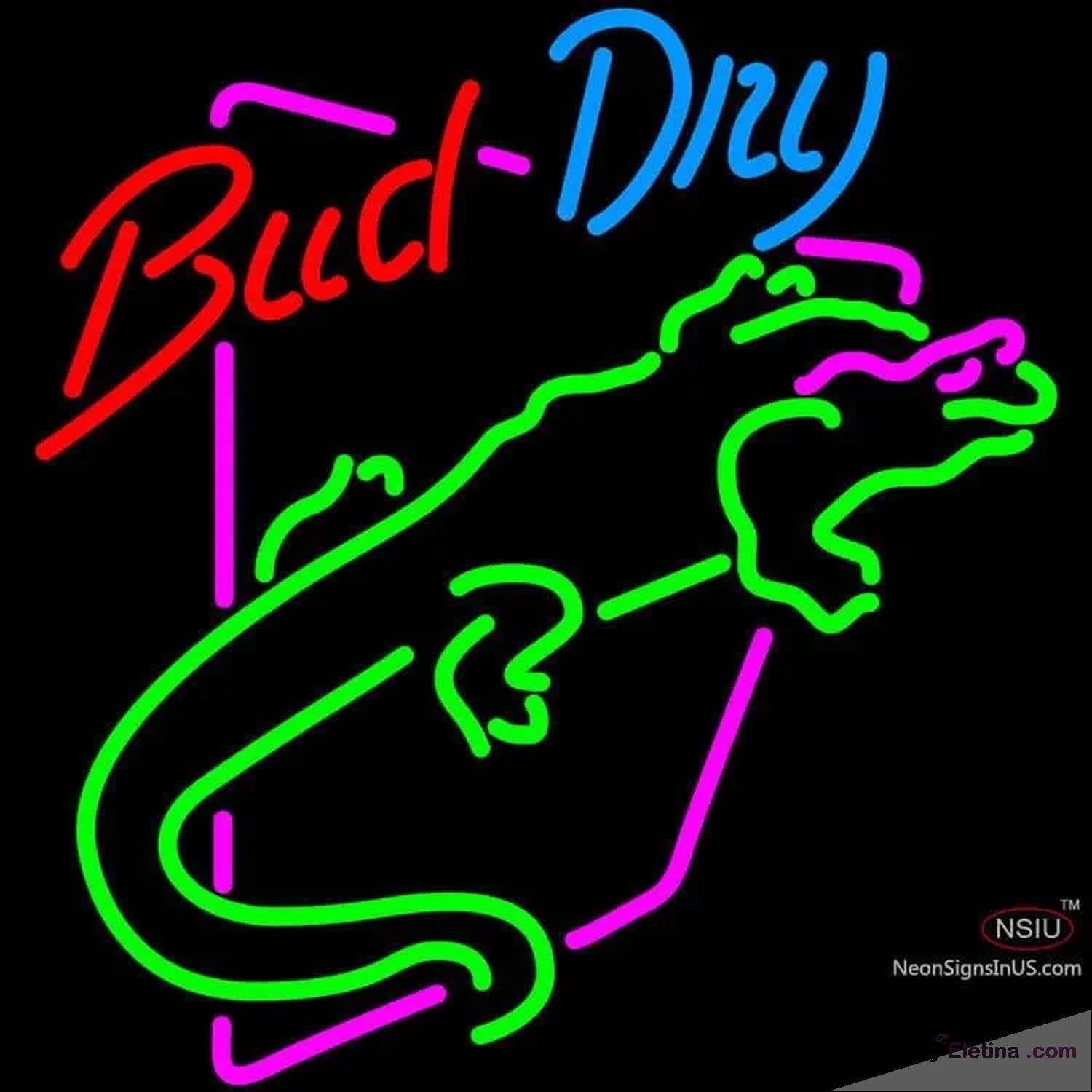Neon Signs for Wall Decor Bud Light Lizard Iguana Beer Sign Neon Led ...