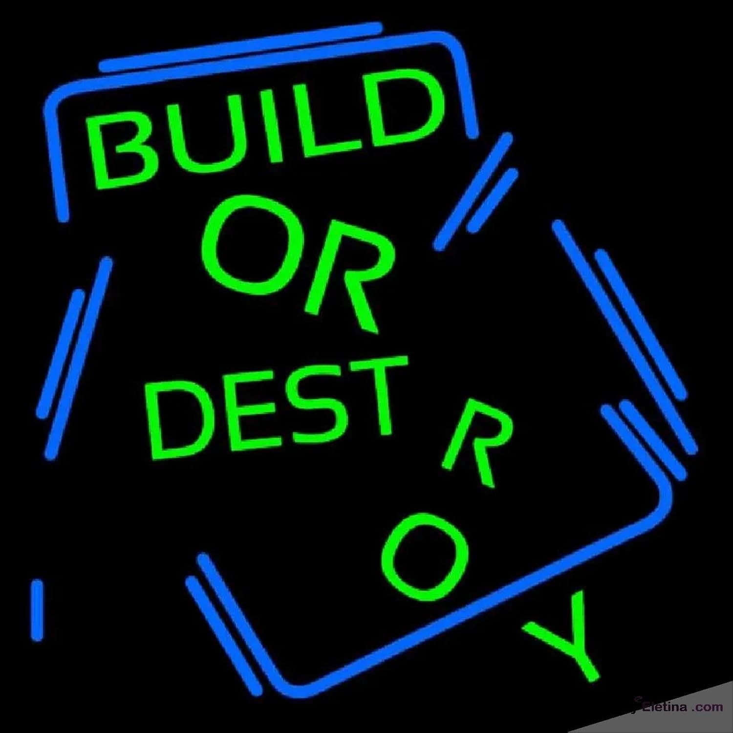 Neon Signs for Wall Decor Build Or Destroy Handmade Art Sign Neon Led ...