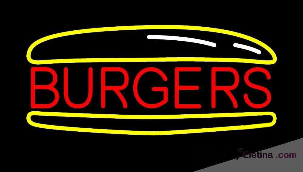 Neon Signs for Wall Decor Burgers Inside Burger Sign Neon Led ...