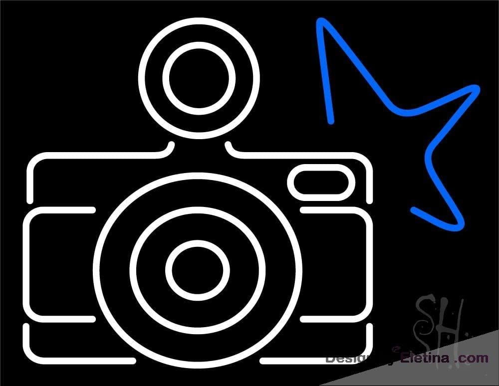 Neon Signs for Wall Decor Camera Logo Sign Neon Led Tubing16x20inch ...