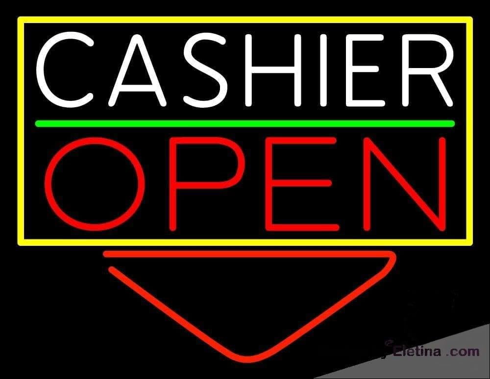 Neon Signs for Wall Decor Cashier With Arrow Open Sign Neon Led ...