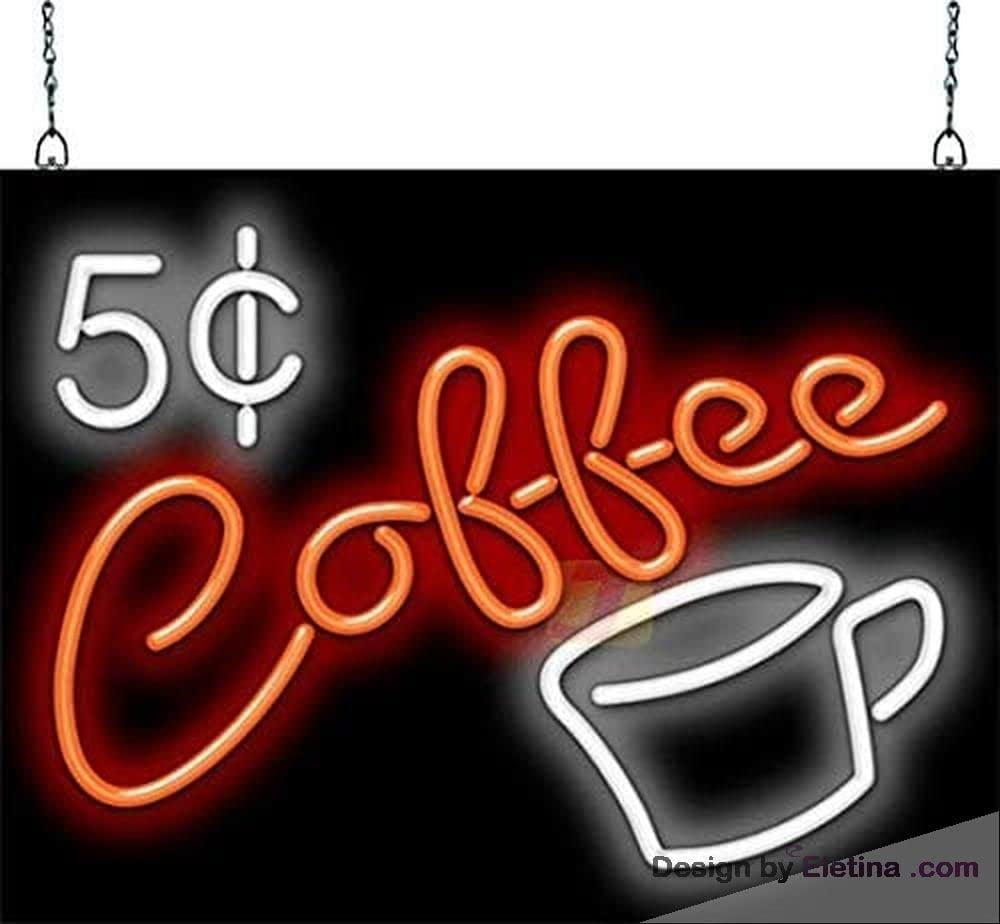 Neon Signs for Wall Decor Cent Coffee Sign Neon Led Tubing 15x17inch ...