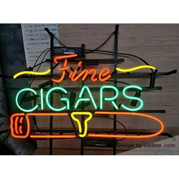 Neon Signs for Wall Decor Cigarette Fine Cigars Sign Light Man Cave Bar ...