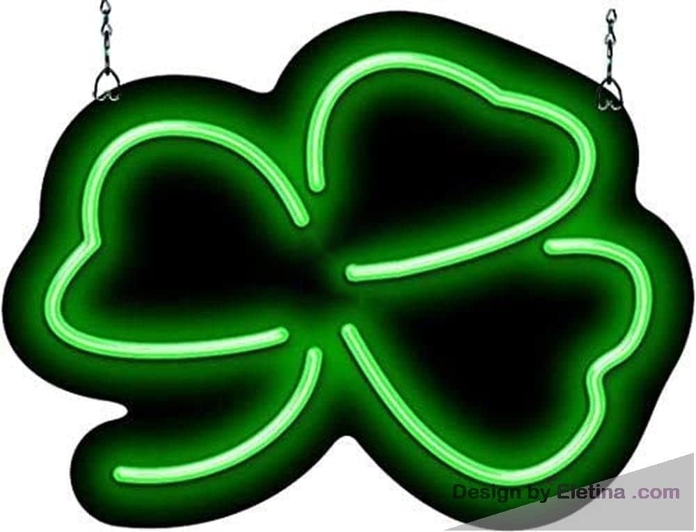 Neon Signs for Wall Decor Clover Sign Neon Led Tubing16x20inch ...