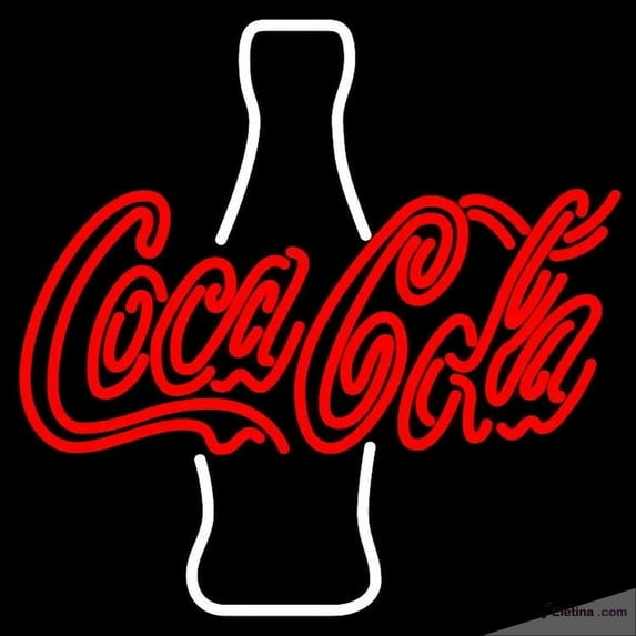 Neon Signs for Wall Decor Coca Cola White Bottle Handmade Art Sign Neon ...