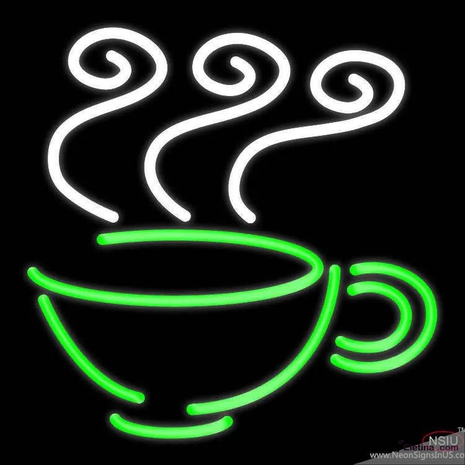 Neon Signs for Wall Decor Coffee Cup Logo Handmade Art Sign Neon Led ...
