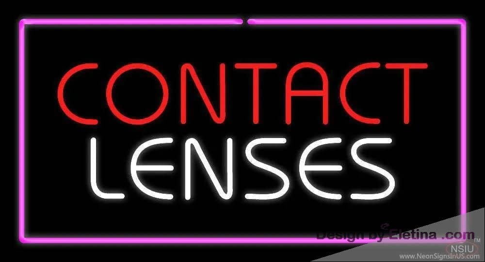 Neon Signs for Wall Decor Contact Lenses With Pink Border Handmade Art ...
