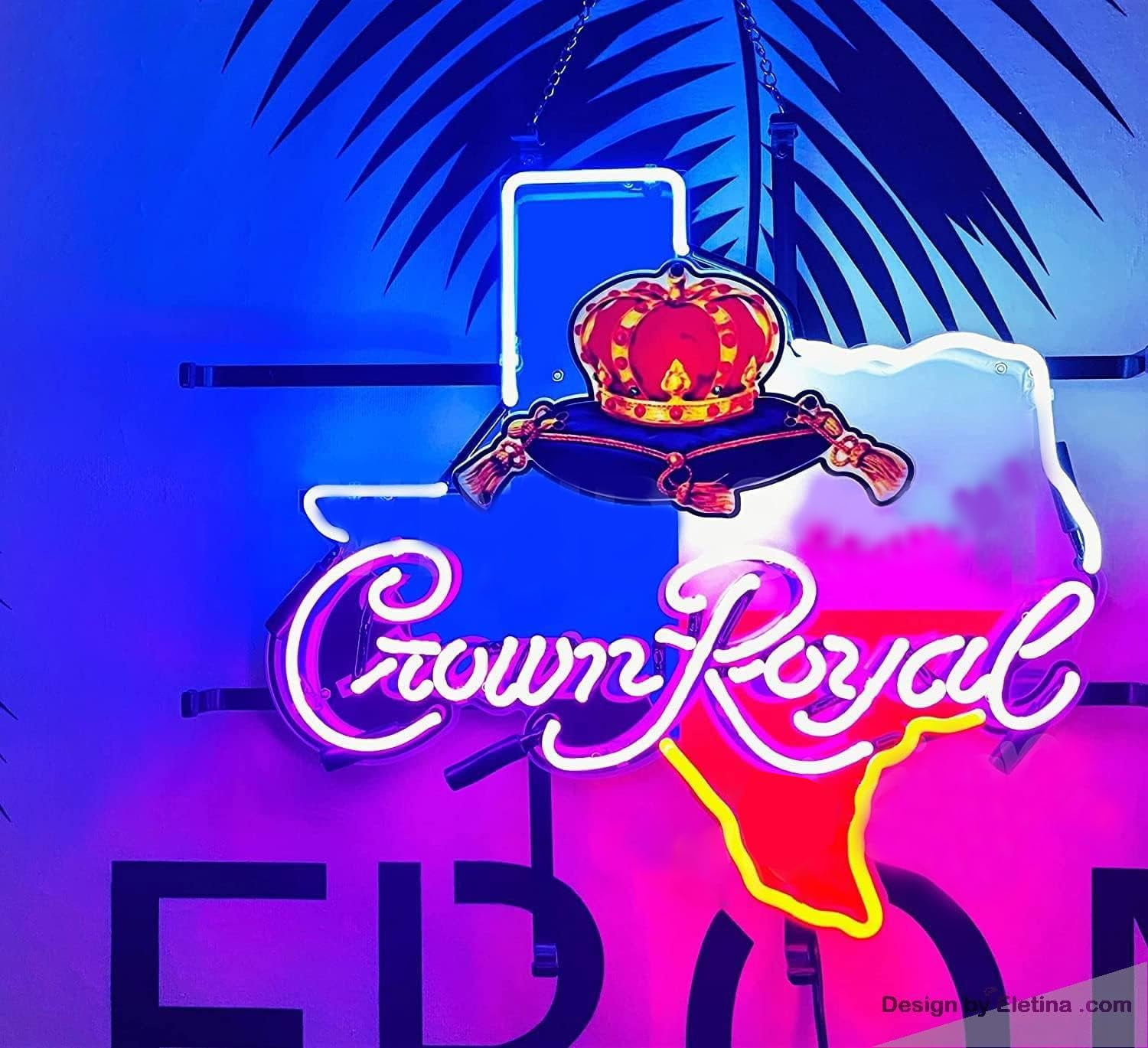 Neon Signs for Wall Decor Crown Royals Texas Sign Light Lamp With Hd ...