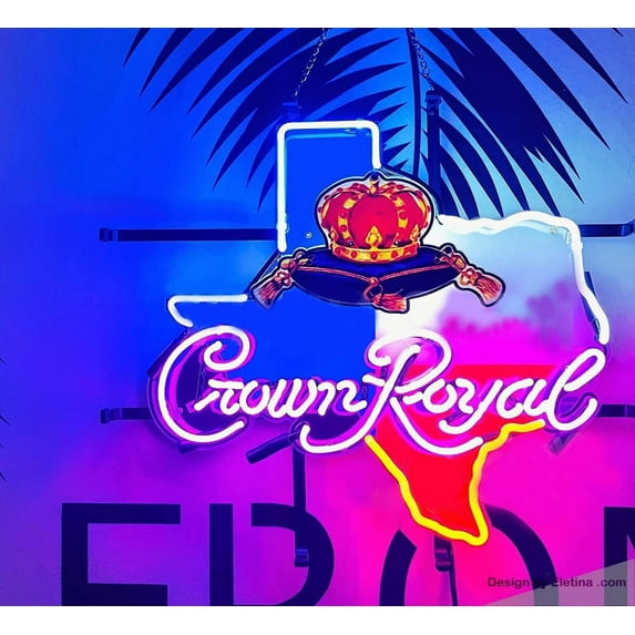 Neon Signs for Wall Decor Crown Royals Texas Sign Light Lamp With Hd ...