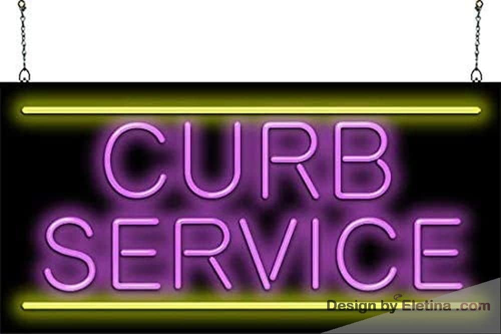 Neon Signs for Wall Decor Curb Service Sign Neon Led Tubing16x20inch ...
