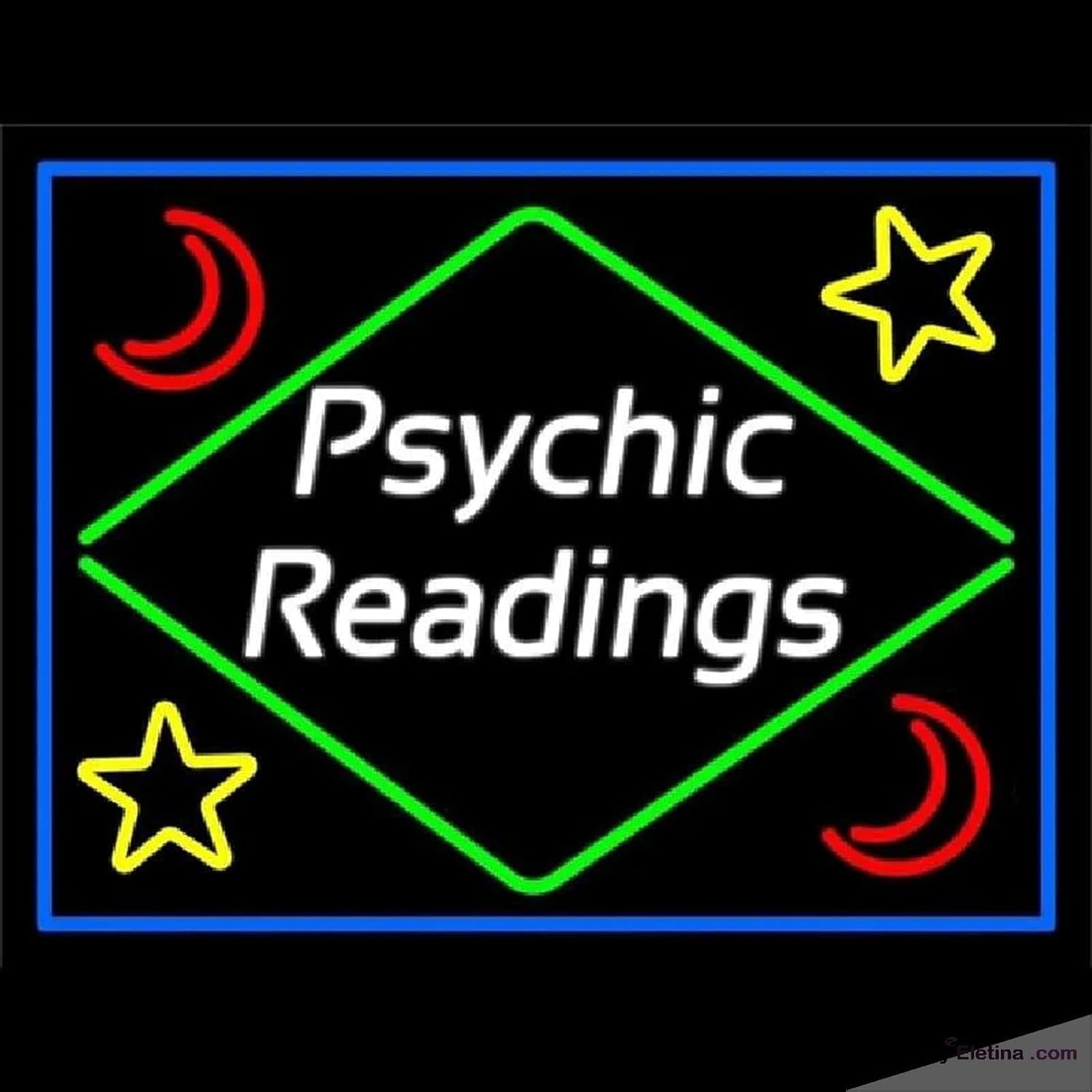 Neon Signs for Wall Decor Cursive Psychic Readings With Border Handmade ...