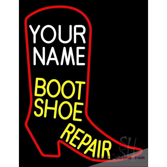 Neon Signs for Wall Decor Custom Boot Shoe Repair Block Sign Neon Led ...