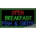 Neon Signs for Wall Decor Custom Open Breakfast Fish And Grits Handmade ...