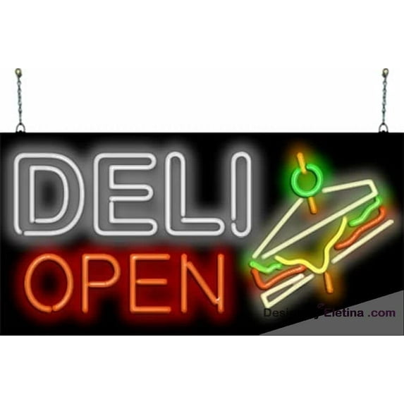 Neon Signs for Wall Decor Deli Open Sign Neon Led Tubing16x20inch ...
