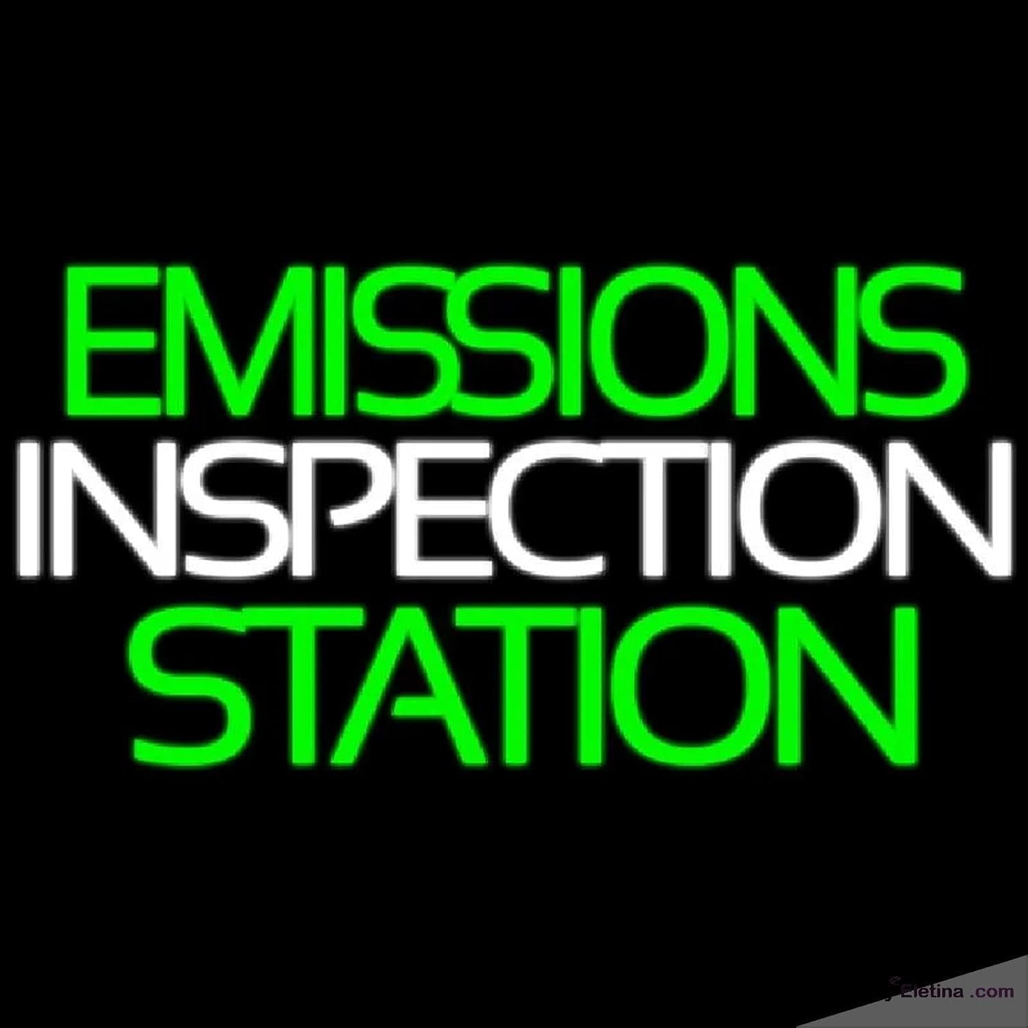 Neon Signs for Wall Decor Emissions Inspection Station Handmade Art ...