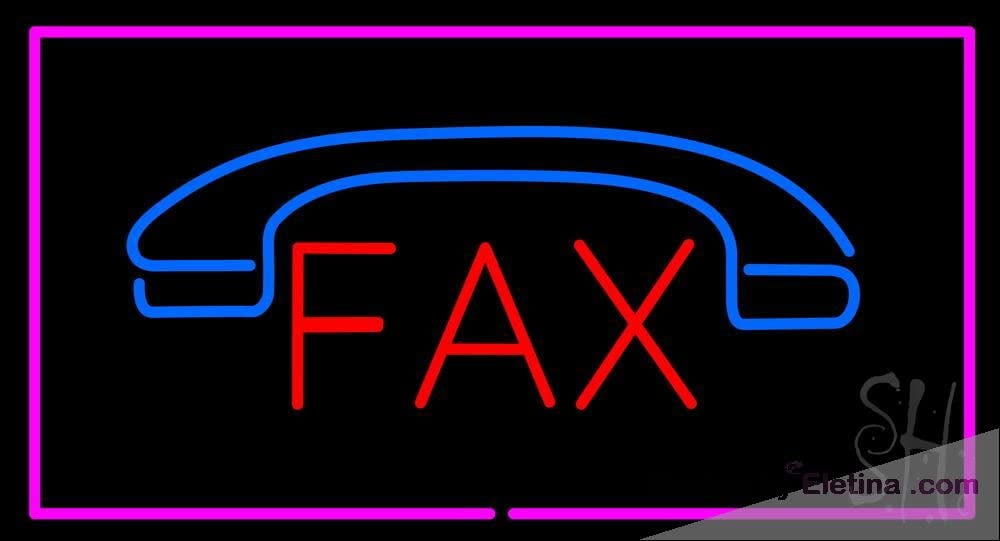 Neon Signs for Wall Decor Fax With Logo And Pink Border Sign Neon Led ...