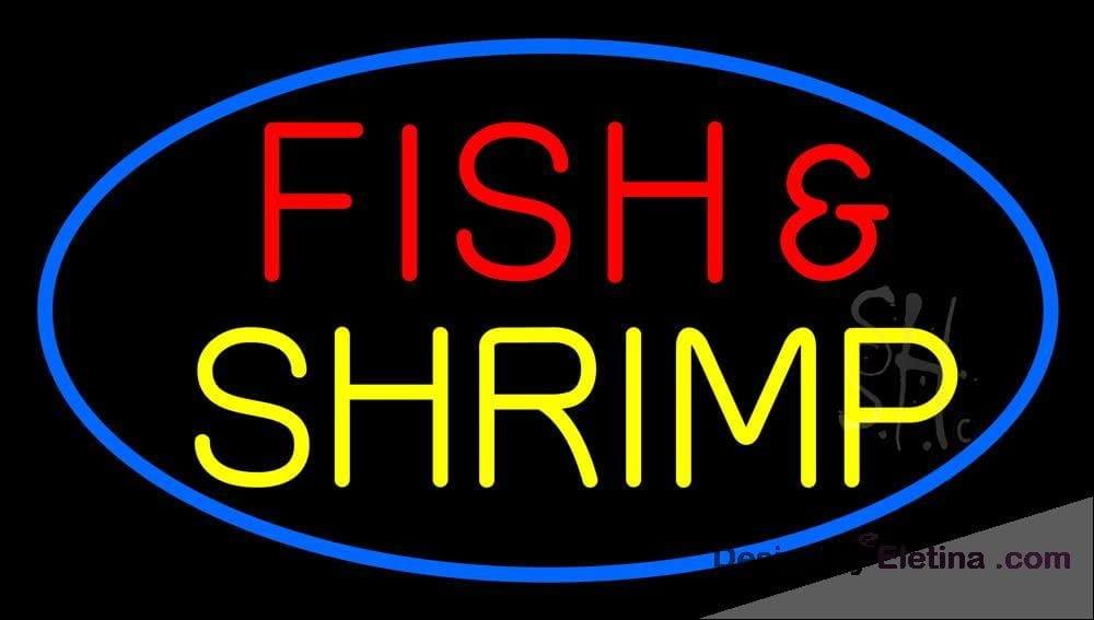 Neon Signs for Wall Decor Fish And Shrimp Blue Sign Neon Led ...