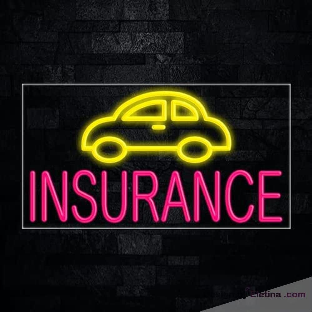 Neon Signs for Wall Decor Flex Auto Insurance Sign Business Displays ...