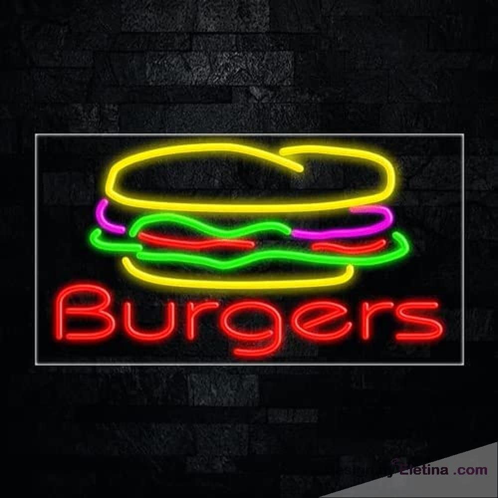 Neon Signs for Wall Decor Flex Burgers Sign Business Displays ...