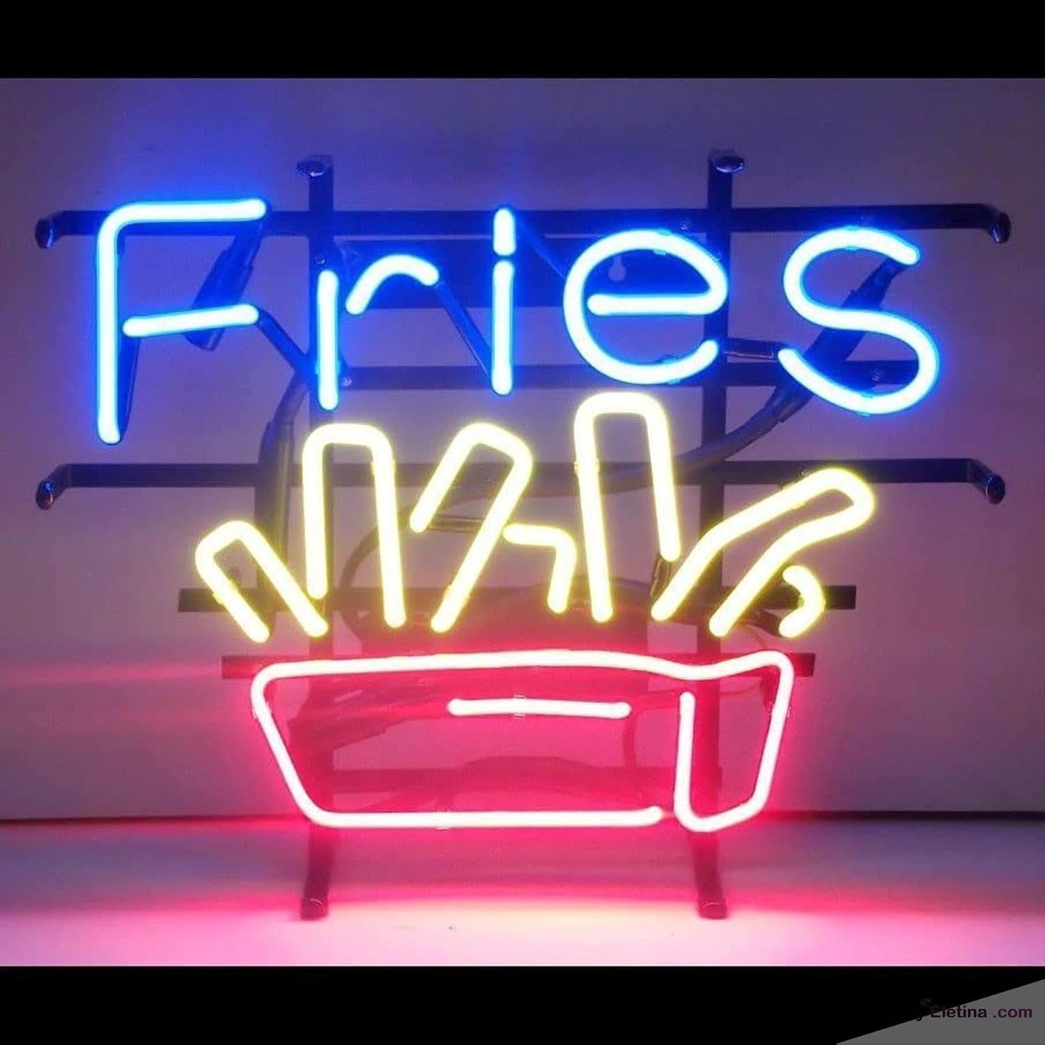 Neon Signs for Wall Decor French Fries Sign Light Man Cave Bar Pub Beer ...