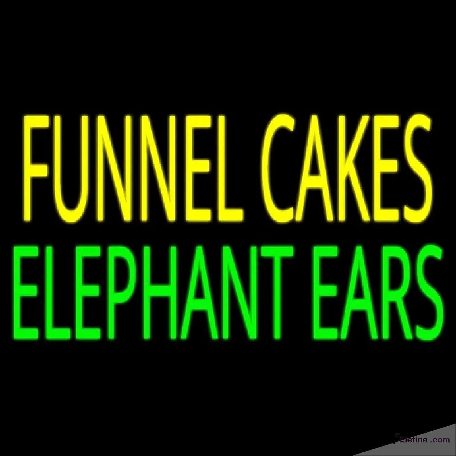 Neon Signs for Wall Decor Funnel Cakes Elephant Ears Handmade Art Sign ...