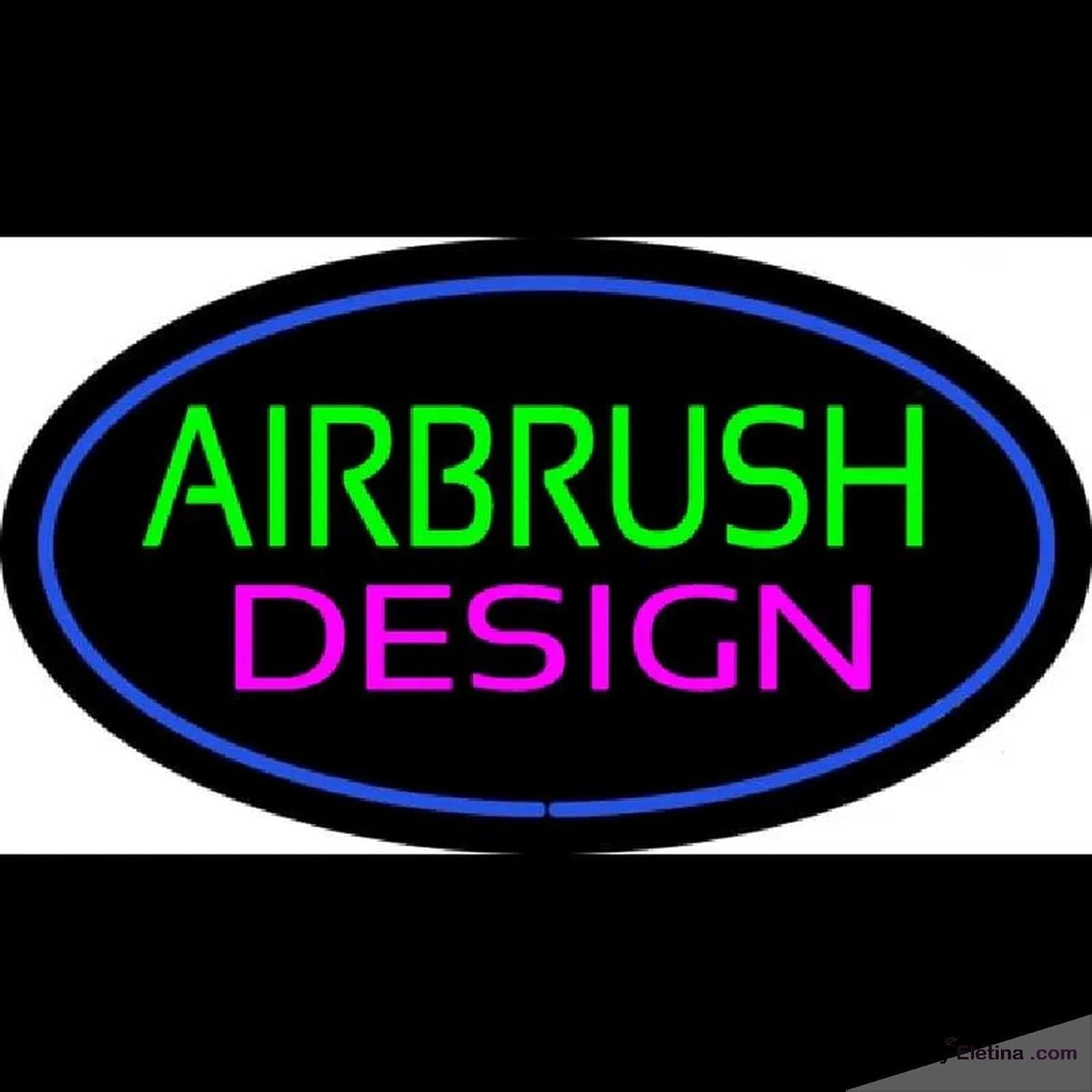 Neon Signs for Wall Decor Green Airbrush Design Pink Oval Blue Handmade ...