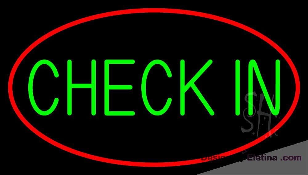 Neon Signs for Wall Decor Green Check In Sign Neon Led Tubing 15x17inch ...
