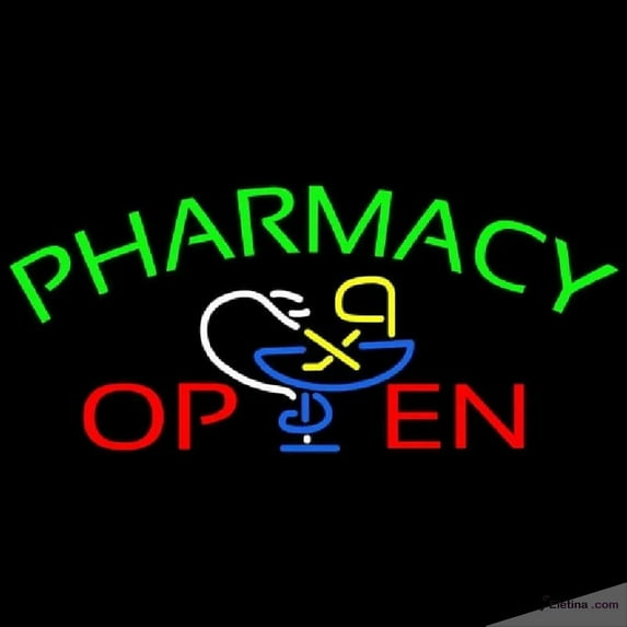 Neon Signs for Wall Decor Green Pharmacy Open Handmade Art Sign Neon ...