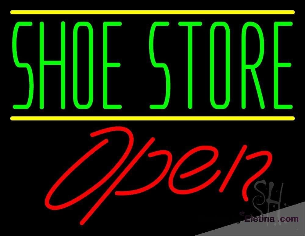 Neon Signs for Wall Decor Green Shoe Store Open Sign Neon Led Tubing ...
