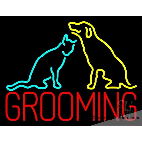 Neon Signs for Wall Decor Grooming Logo Sign Neon Led Tubing16x20inch ...