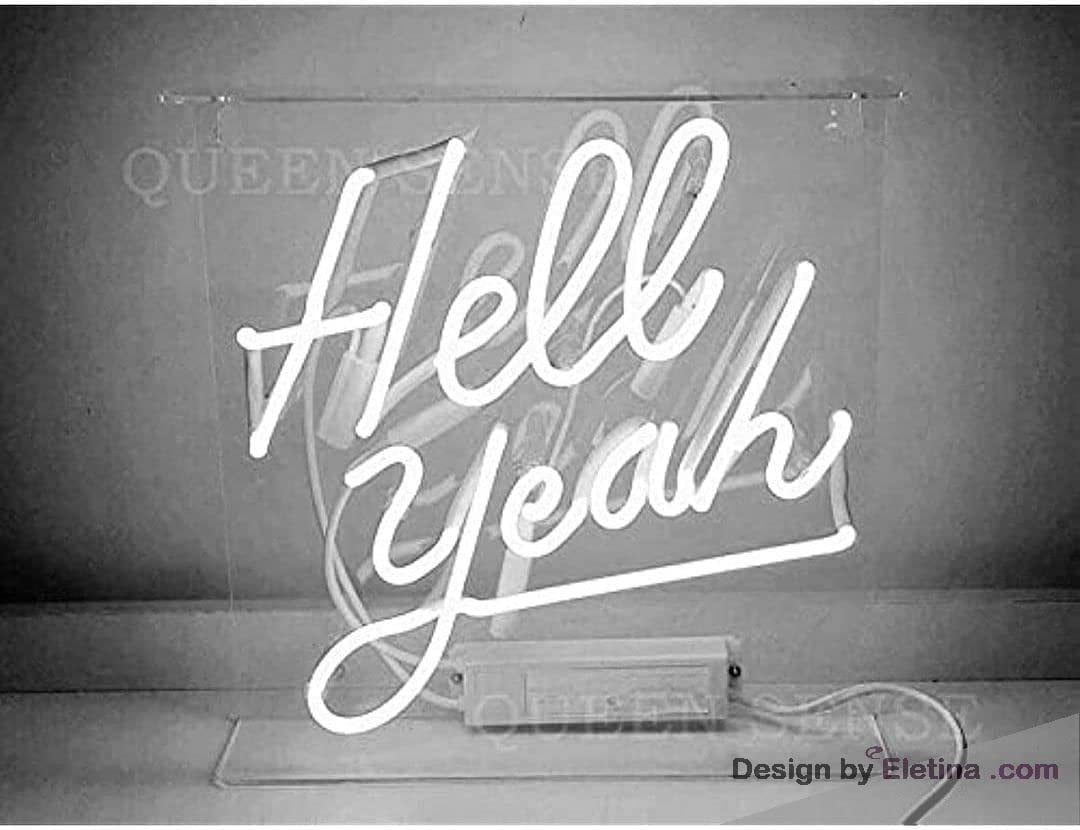 Neon Signs for Wall Decor Hell Yeah Sign Acrylic Handmade Beer Pub Bar ...