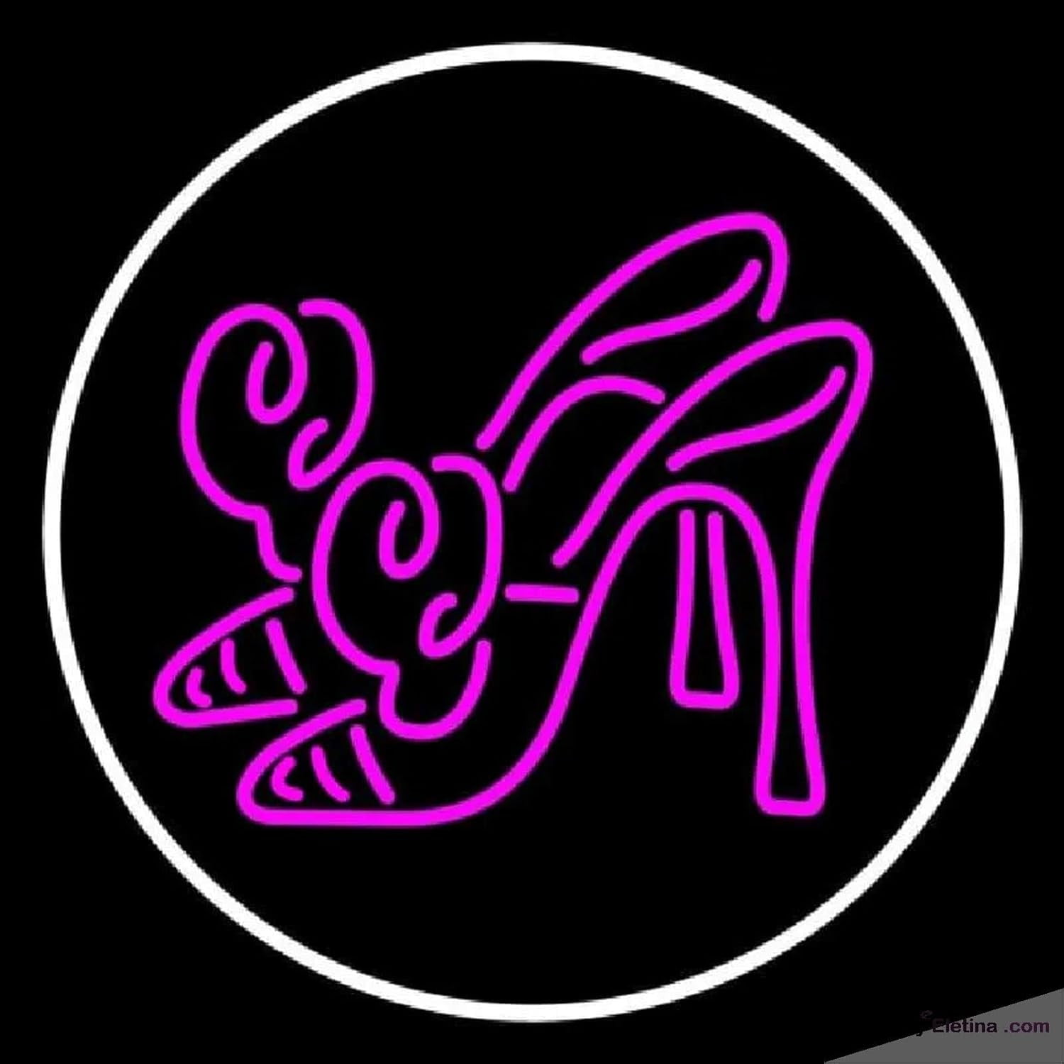 Neon Signs for Wall Decor High Heels With White Border Handmade Art ...