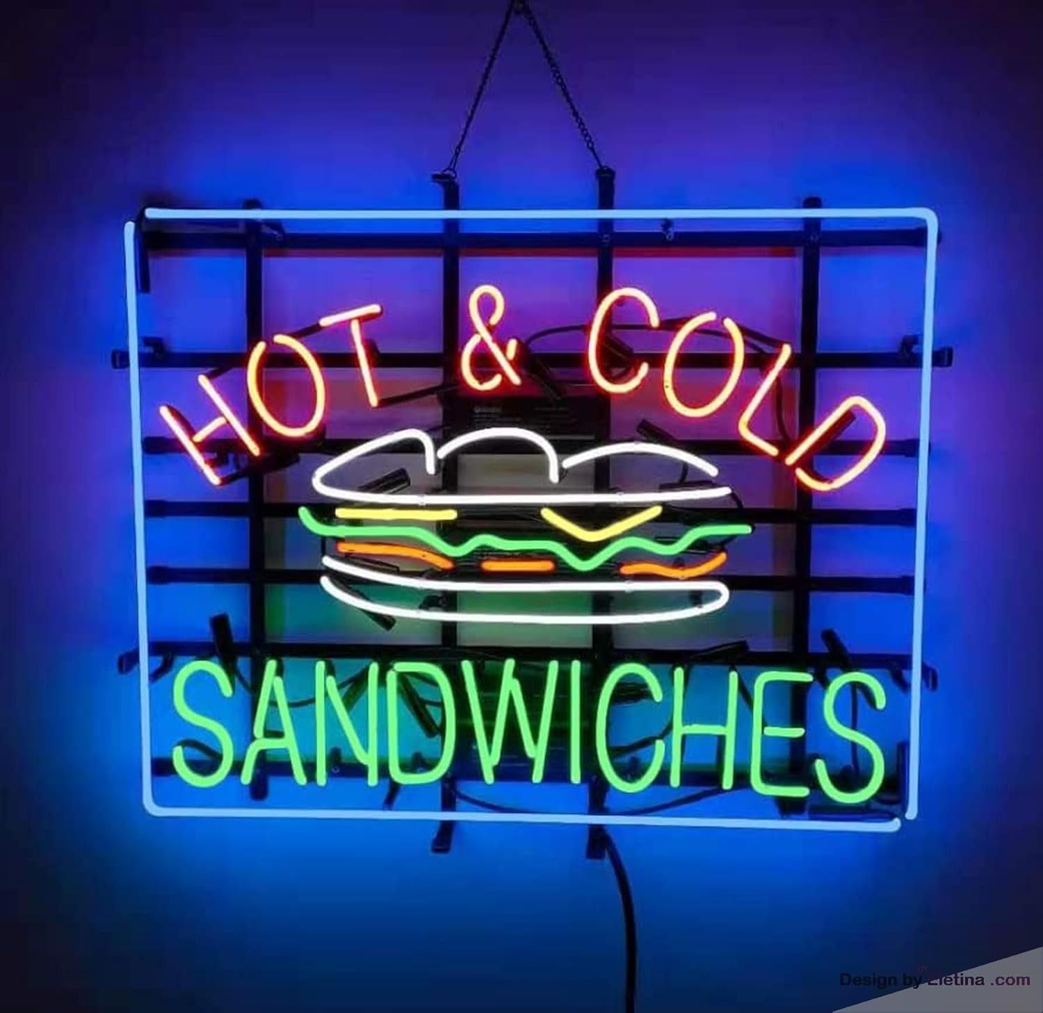 Neon Signs for Wall Decor Hot And Cold Sandwiches Handmade Real Tubes ...