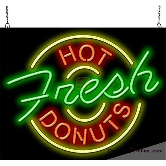 Neon Signs for Wall Decor Hot Fresh Donuts Sign Neon Led ...