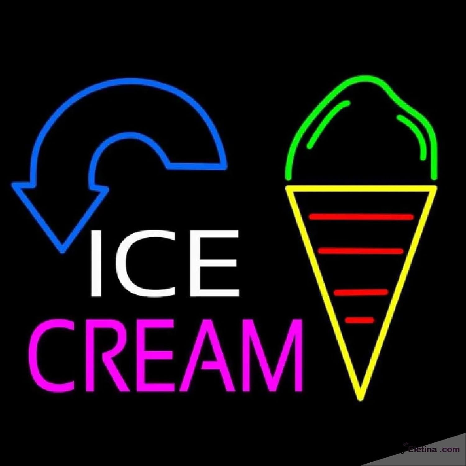 Neon Signs for Wall Decor Ice Cream Arrow Handmade Art Sign Neon Led ...