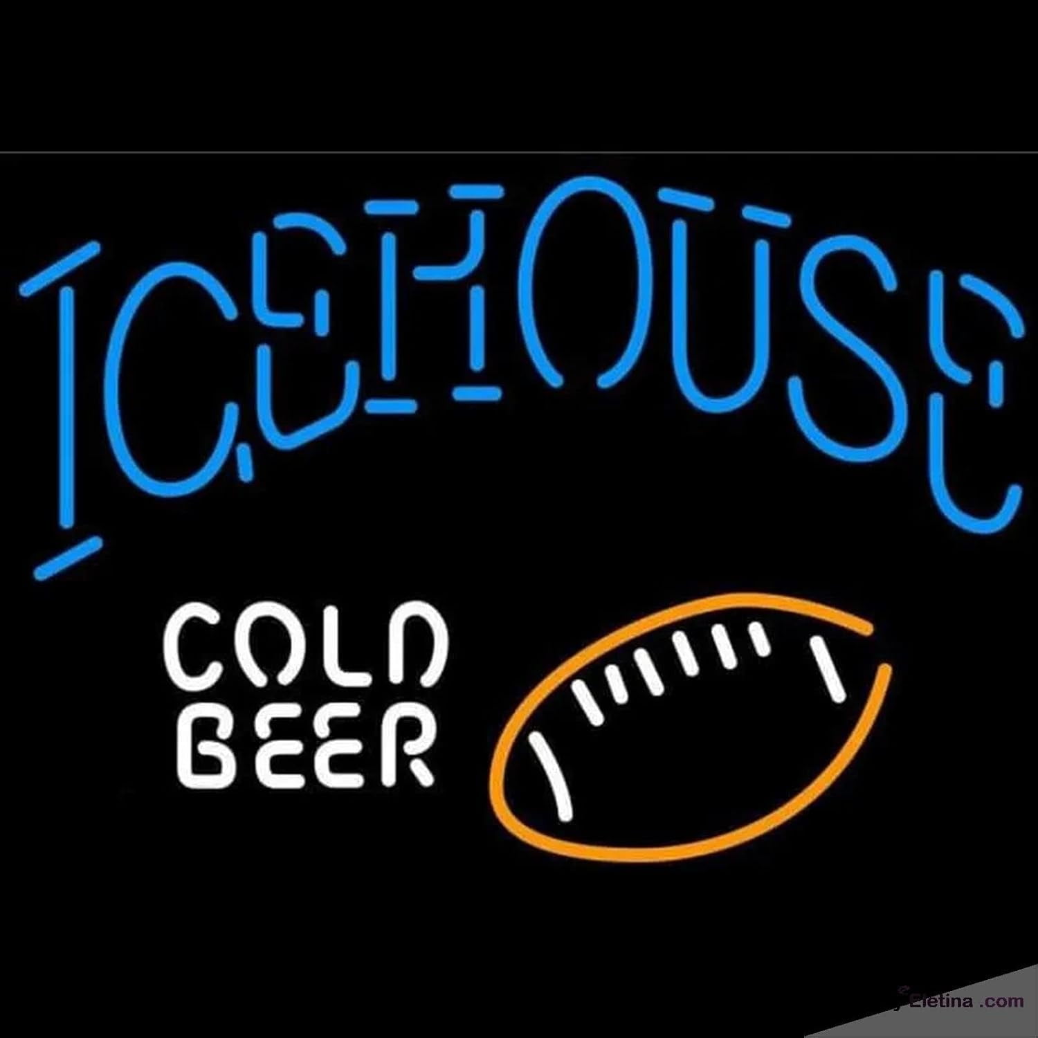 Neon Signs for Wall Decor Icehouse Football Cold Beer Sign Handmade Art ...
