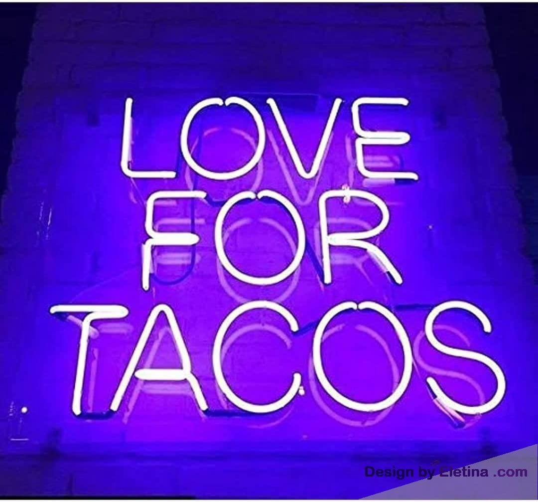 Neon Signs for Wall Decor In Love Tacos Sign Acrylic Handmade Man Cave ...