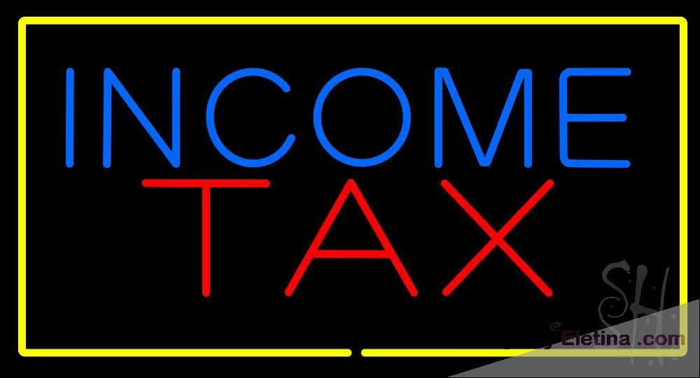 Neon Signs for Wall Decor Income Tax Yellow Border Sign Neon Led ...